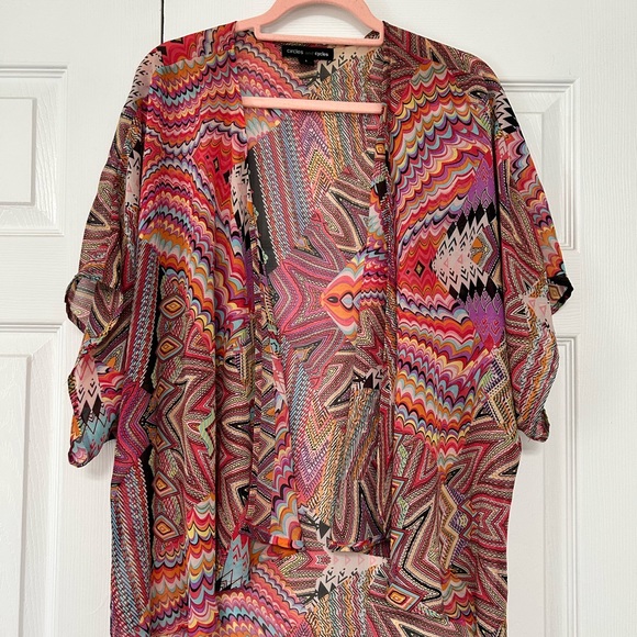 circles and cycles | Tops | Vibrant Openfront Dropsleeve Lower Hem In ...